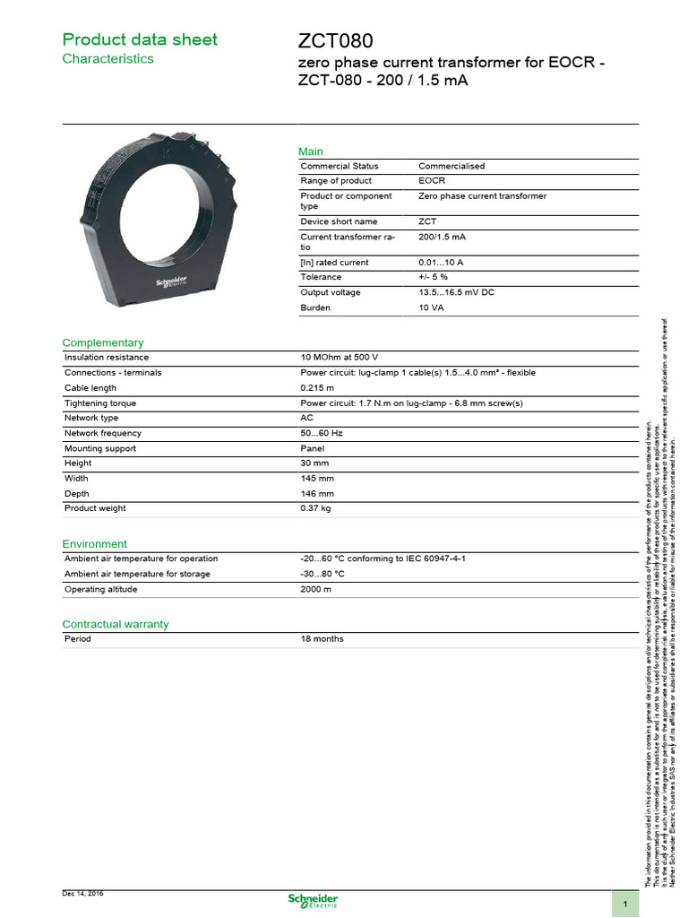 ZCT-080 Ds | PDF | Transformer | Power (Physics)