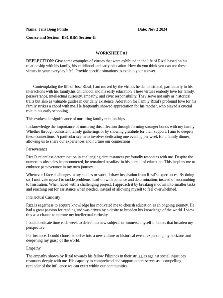 Life and Works of Rizal Worksheets Lesson 3 5 | PDF | Nationalism | Philippines