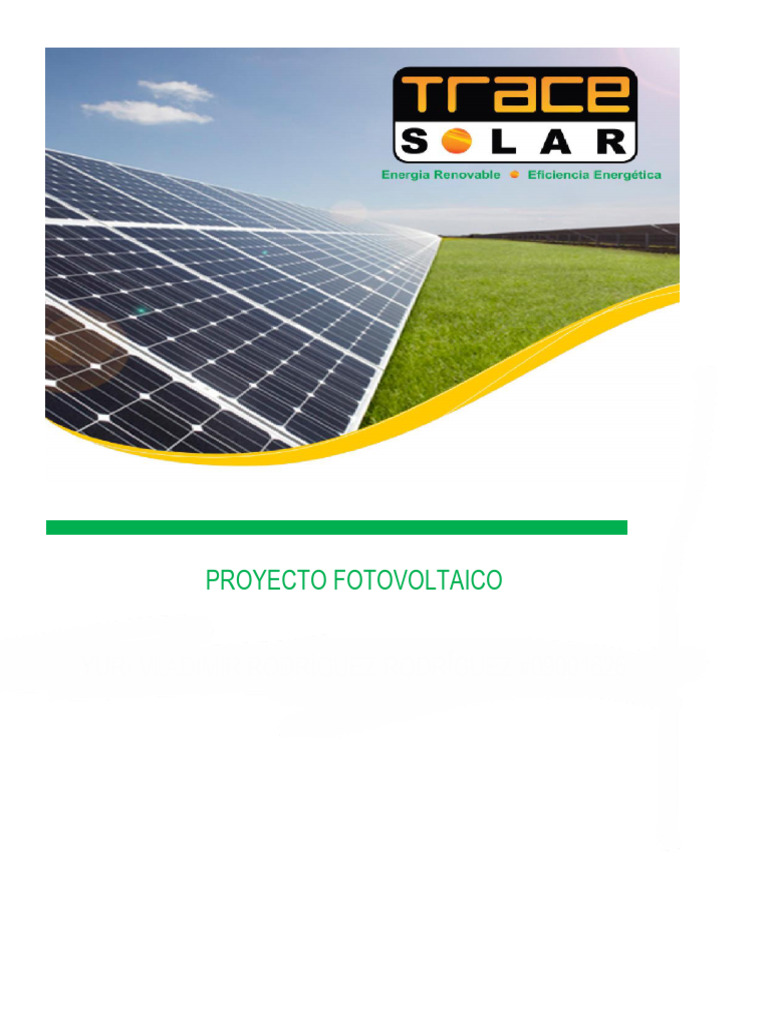 Proyecto FV | PDF | Energía solar | Fotovoltaica