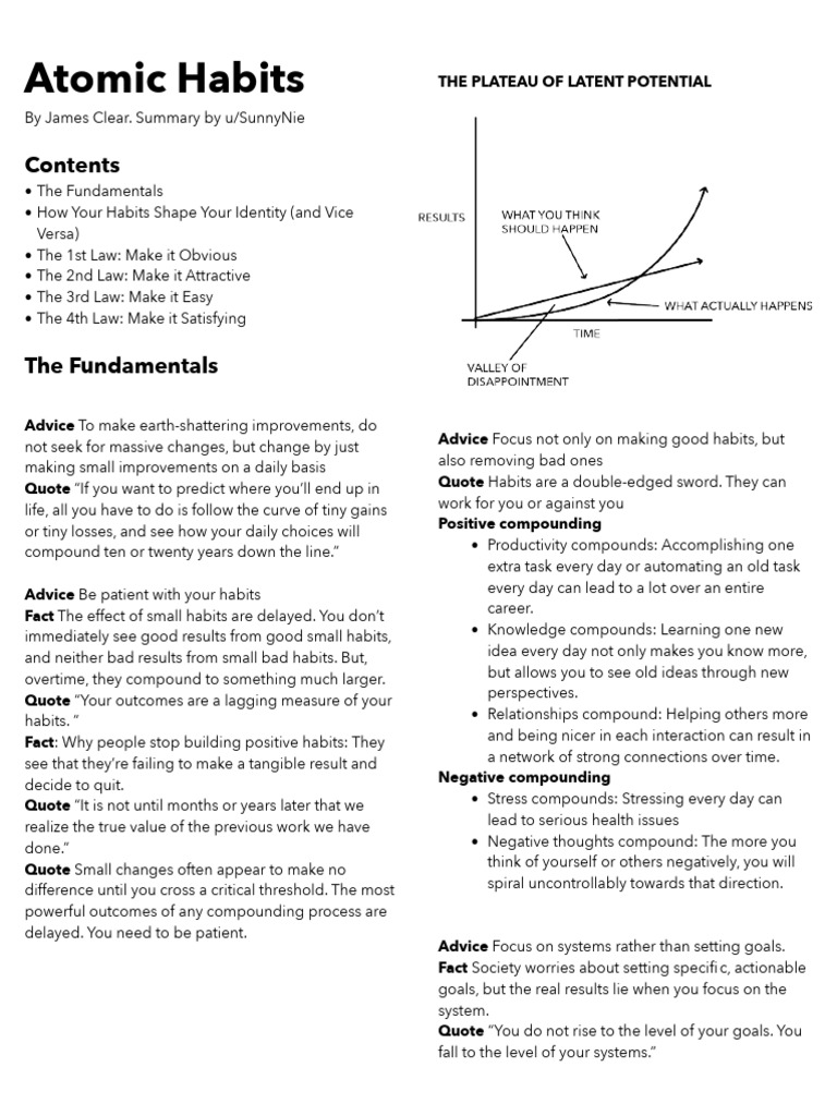 Atomic Habits Summary | PDF | Habits | Motivation