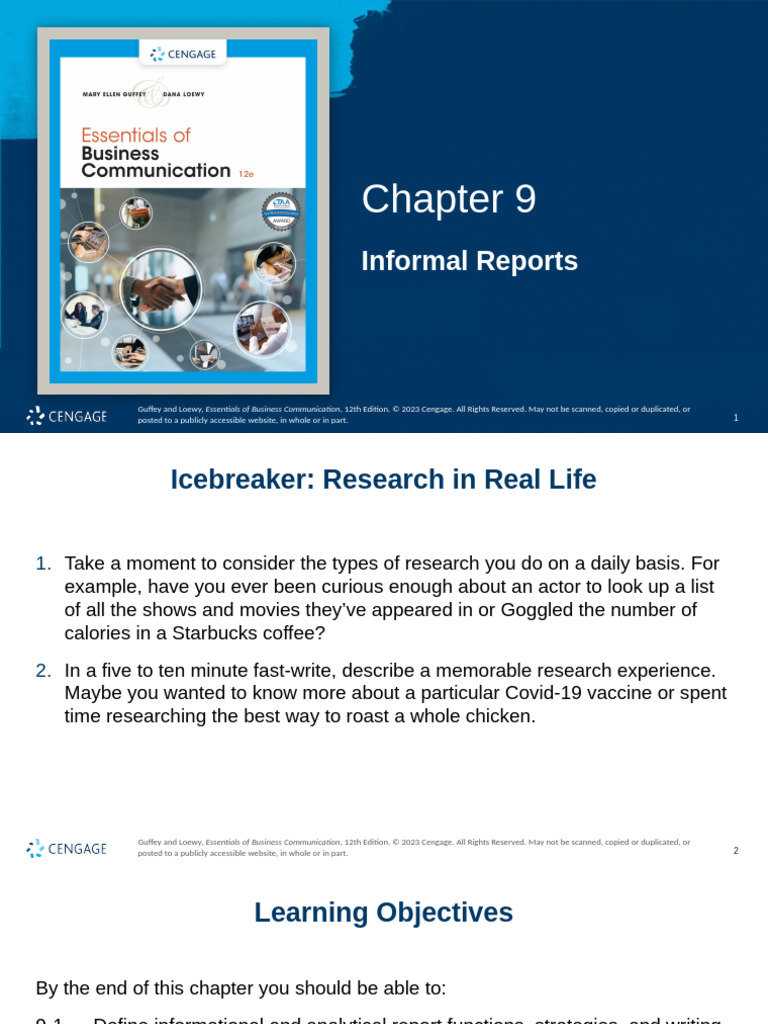 Guffey and Loewy - EBC - 12e - PPT - ch9 - SE - Final | PDF | Infographics