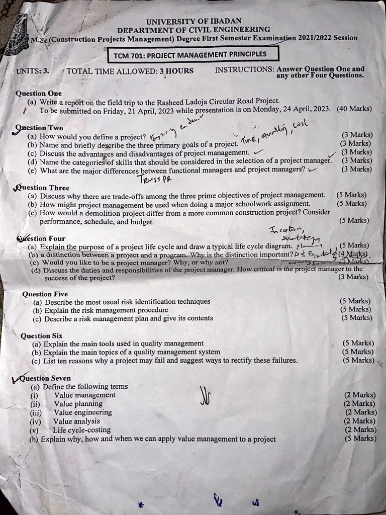 TCM 701 | PDF | Project Management | Business