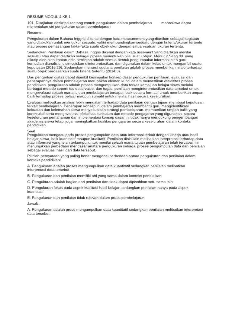 Resume Modul 4 KB 1 | PDF