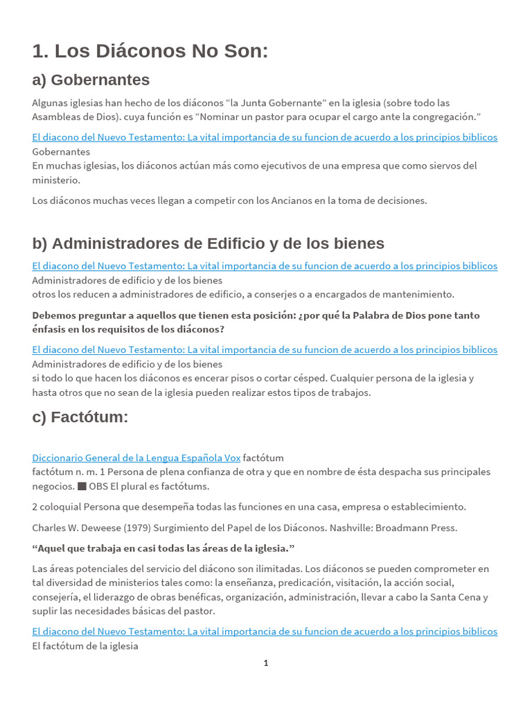 Funciones y Roles de los Diáconos | PDF | Diácono | Iglesia cristiana