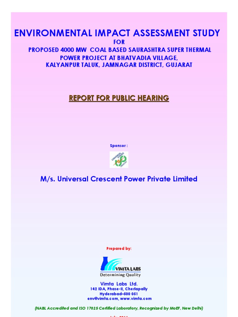 Universal Crescent Power P LTD EIA Report Part I | PDF | Environmental ...
