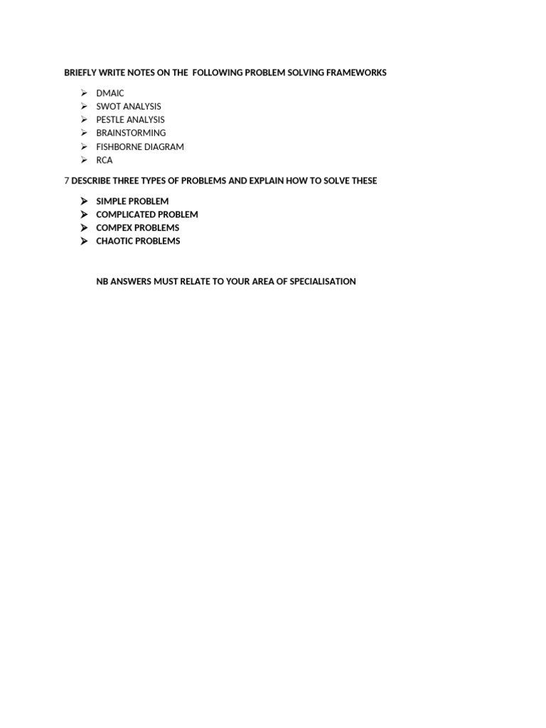 Problem Solving Frameworks | PDF