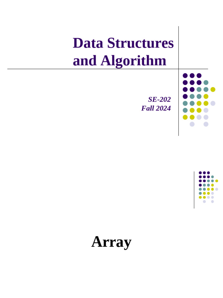 DSA Lecture01 - Arrays 1 | PDF | Sequence | Time Complexity