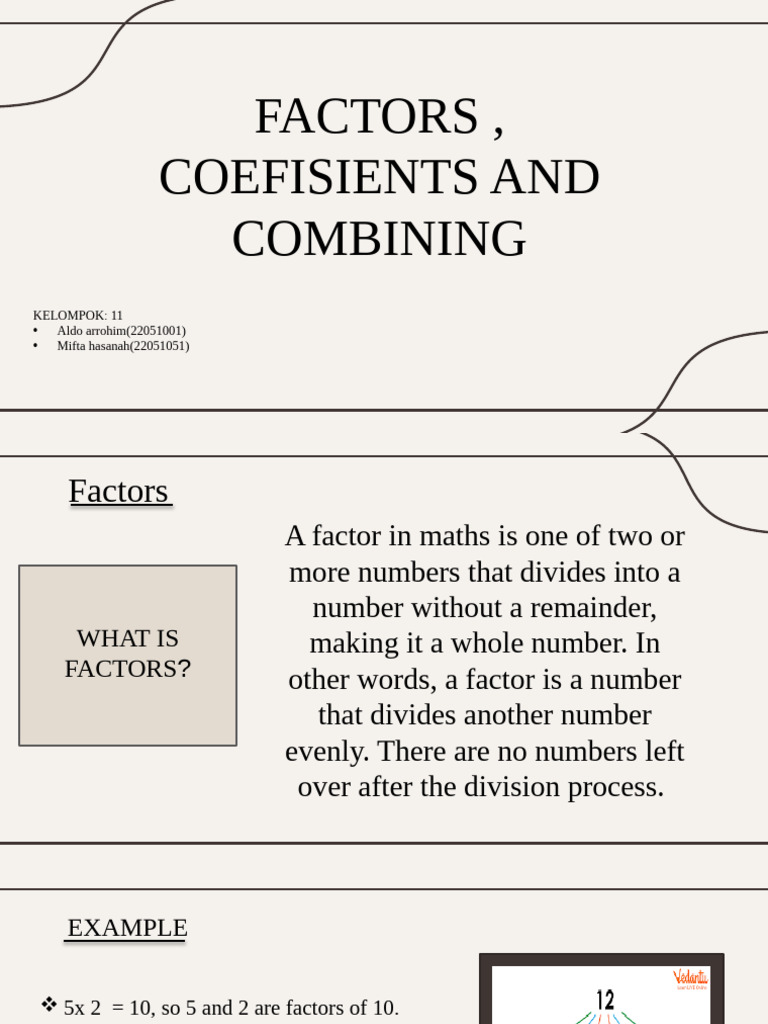 Factors, Coeficients and Combining | PDF
