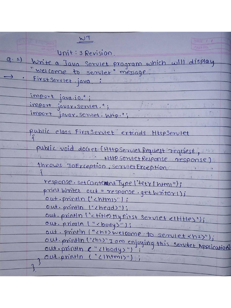 WT Unit 3 Questions | PDF