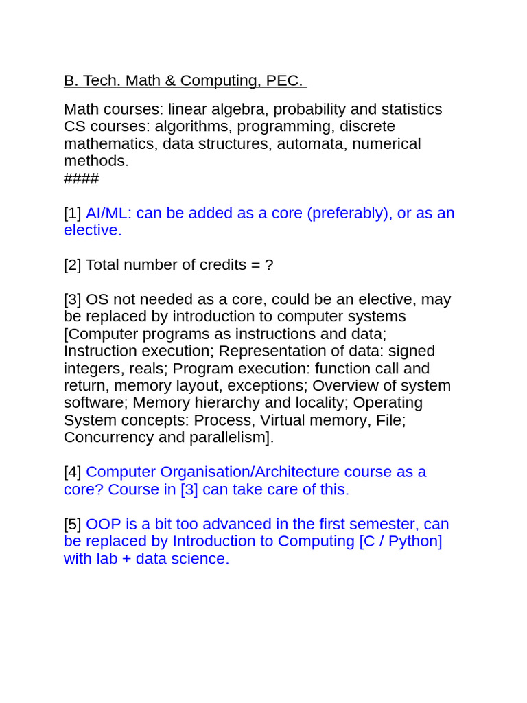 BTech M and C PEC | PDF