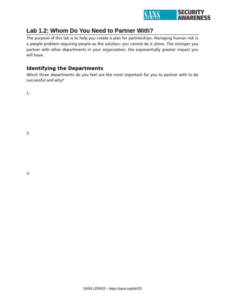 Stage03 02 Lab1.2 Partnerships | PDF | Career & Growth