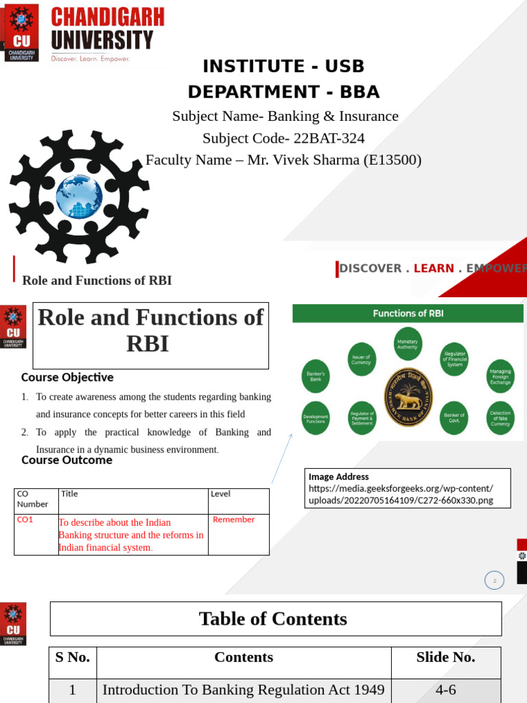 Role and Functions of RBI Explained | PDF | Reserve Bank Of India | Banks