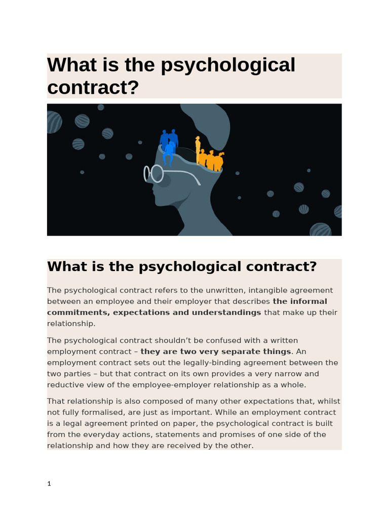 What Is The Psychological Contract | PDF | Employment | Social Psychology