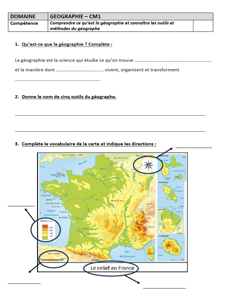 Évaluation de géographie CM1 avec corrigé | PDF | Art