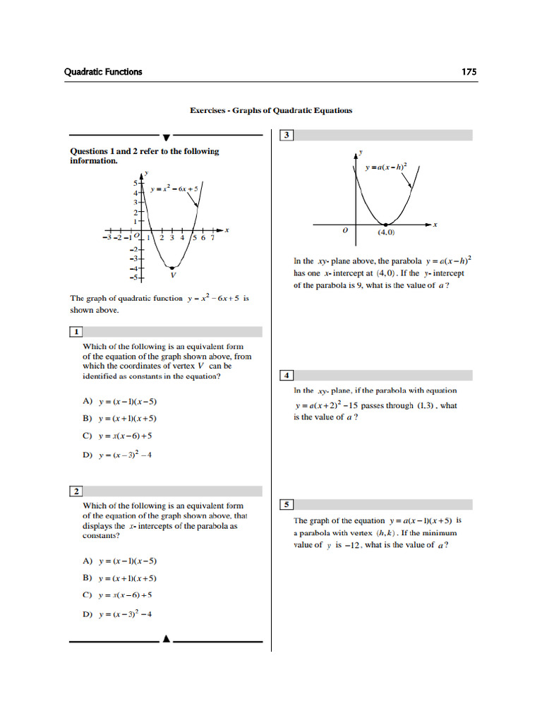 Quadratic Function 1 | PDF