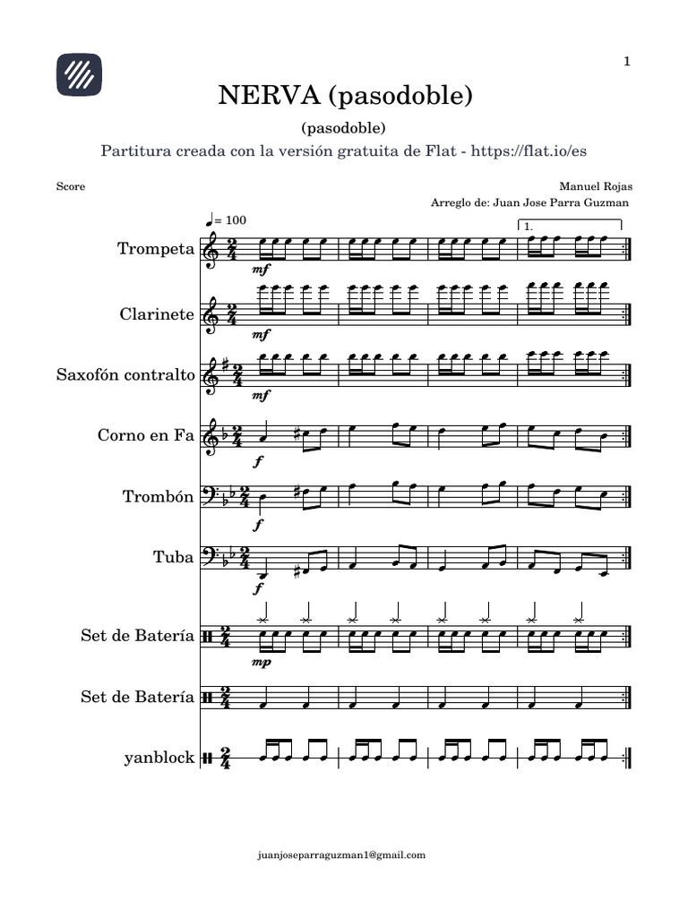 NERVA (Pasodoble) | PDF | Producción musical | Tecnología musical