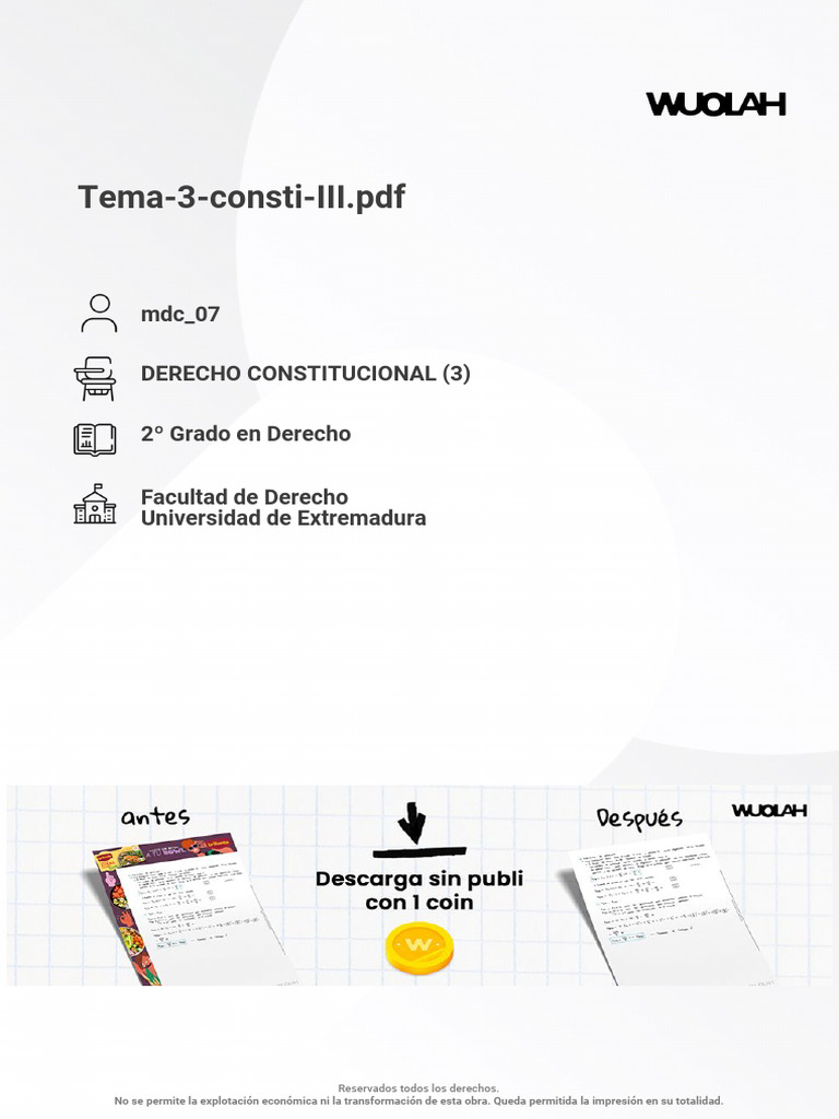 Wuolah Free Tema 3 Consti III | PDF | Sentencia (ley) | Constitución