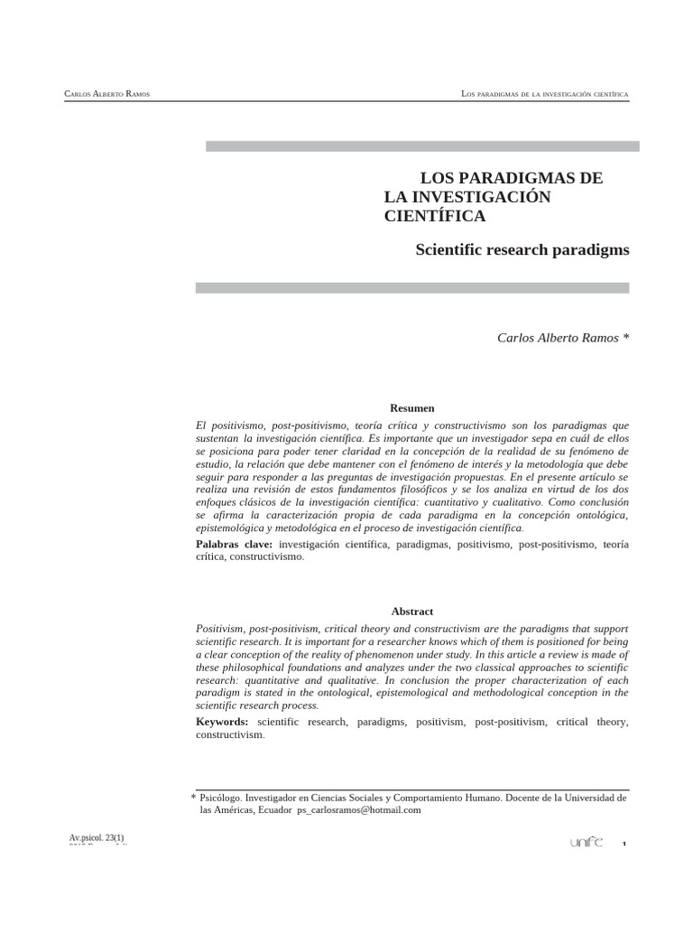 Los Paradgimas de La Investigaci N Cient Fica | PDF | Paradigma | Teoría