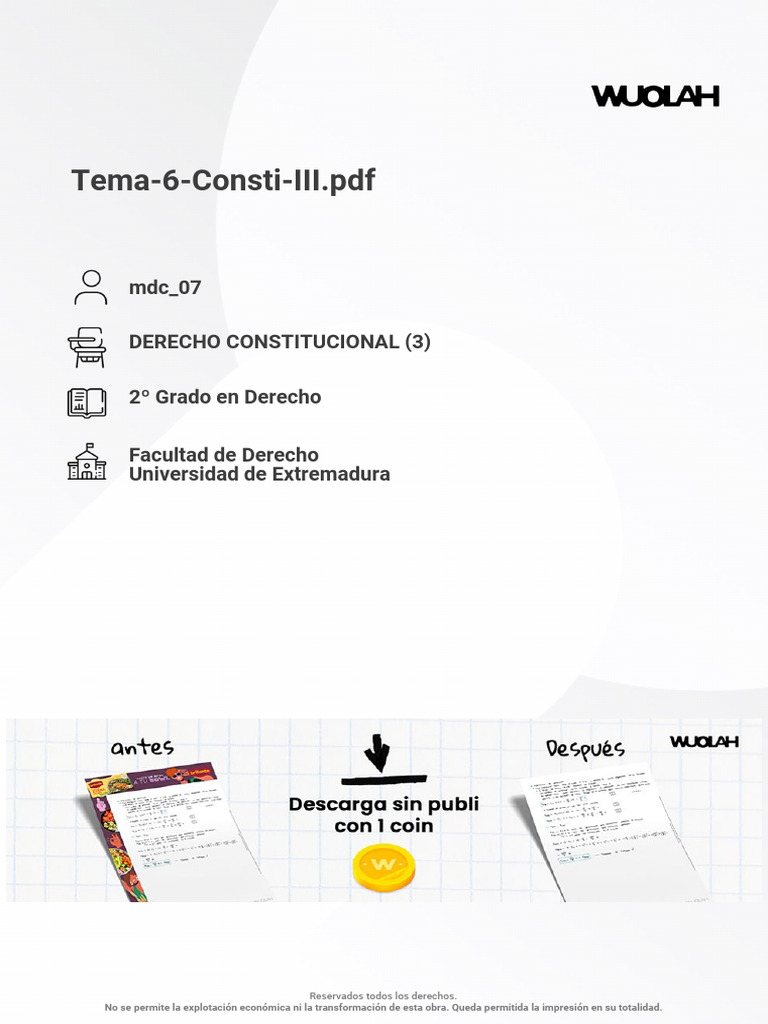 Wuolah Free Tema 6 Consti III | PDF | Privacidad | Justicia
