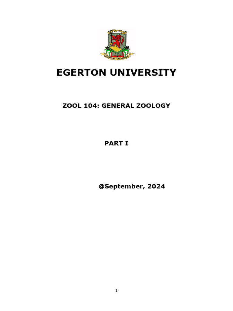 Zool 104-General Zoology Part I-2 | PDF | Sponge | Cell (Biology)