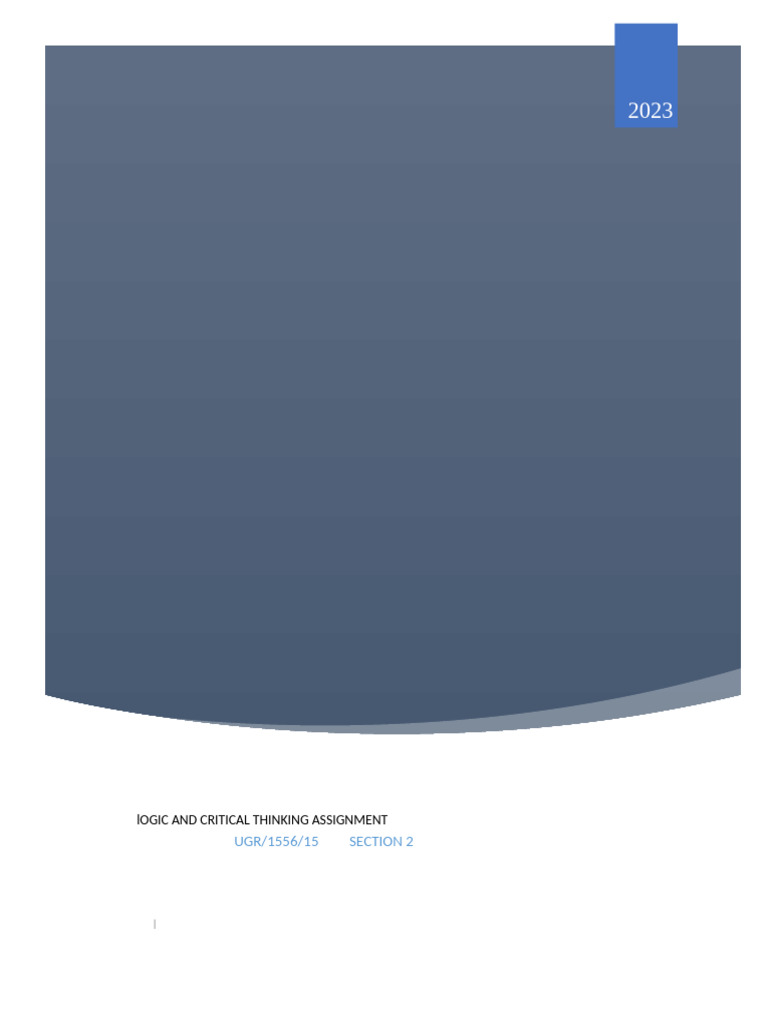 Logic Cover Page | PDF