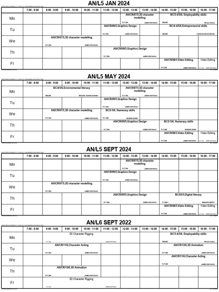 TIMETABLE FINAL-updated | PDF | Reading (Process) | Digital Technology