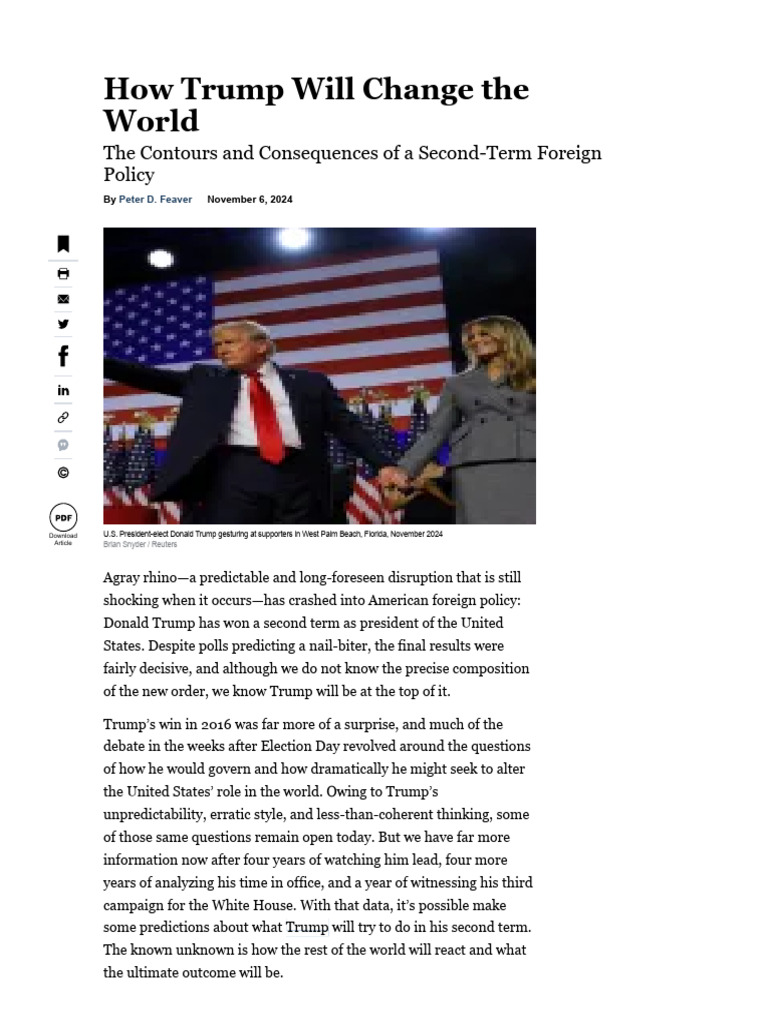 How Trump Will Change The World - The Contours and Consequences of A ...