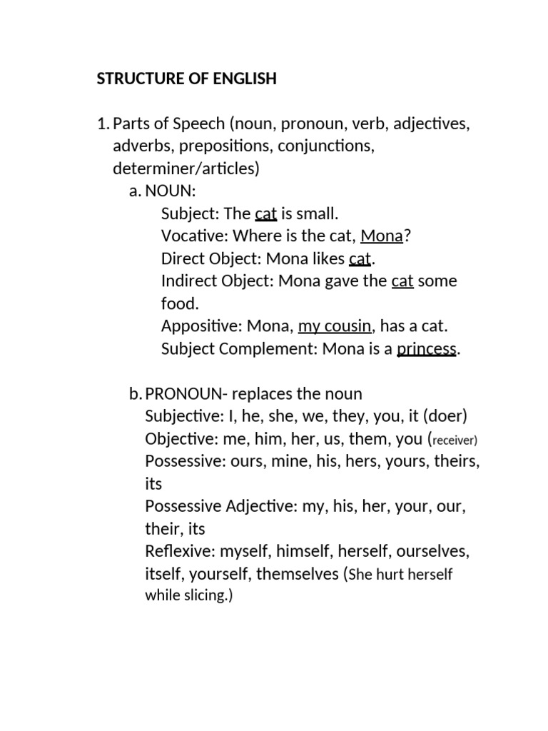 Structure of English | PDF | Verb | Adverb