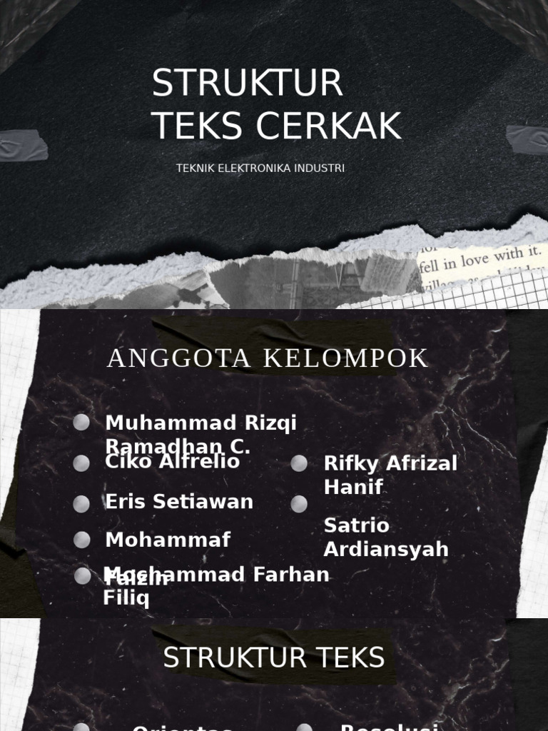 Struktur Teks Cerkak | PDF | Seni & Disiplin Bahasa | Sejarah