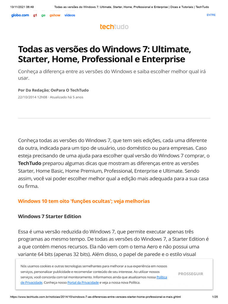 Todas As Versões Do Windows 7 - Ultimate, Starter, Home, Professional e ... Todas As Versões Do Windows 7 - Ultimate, Starter, Home, Professional e ...