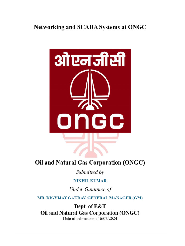Networking and SCADA Systems at ONGC Report | PDF | Scada | Switch Networking and SCADA Systems at ONGC Report | PDF | Scada | Switch