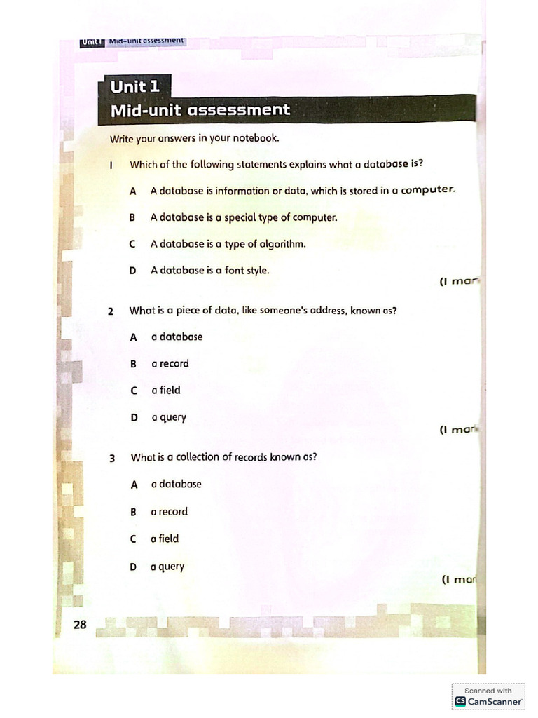 Year6-Edexcelcomputing-Unit 1-Mid Unit Assessment | PDF