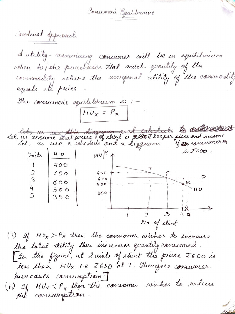 Consumer's Equilibrium | PDF