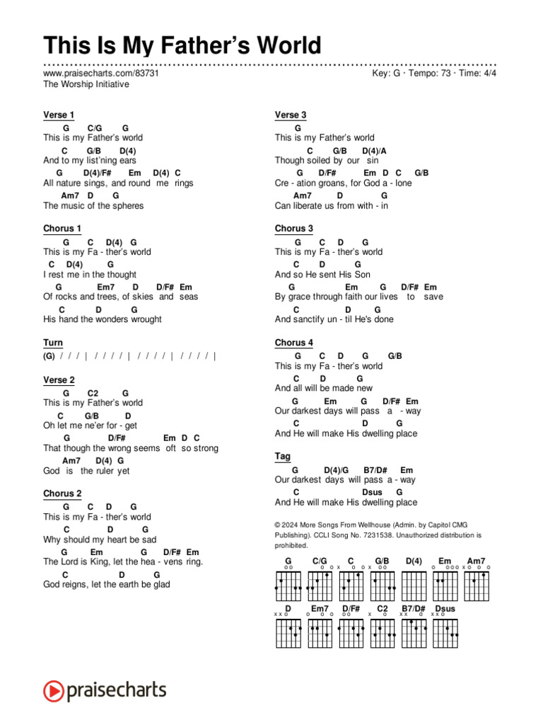 This Is My Father's World Chords | PDF | Religious Belief And Doctrine ...