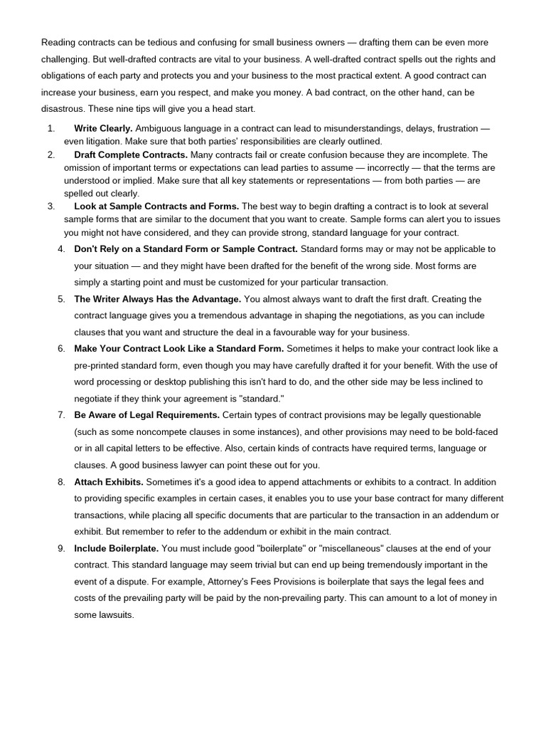 Contract Drafting Made Easy | PDF | Indemnity | Leasehold Estate