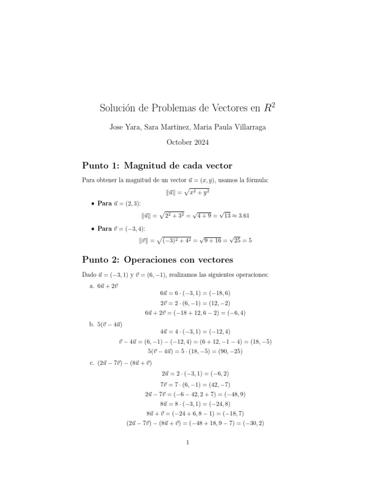 Vectores R2 | PDF | Raíz cuadrada | Ecuaciones