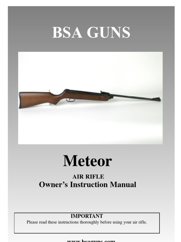Manual - BSA - Meteor | PDF | Trigger (Firearms) | Gun Barrel