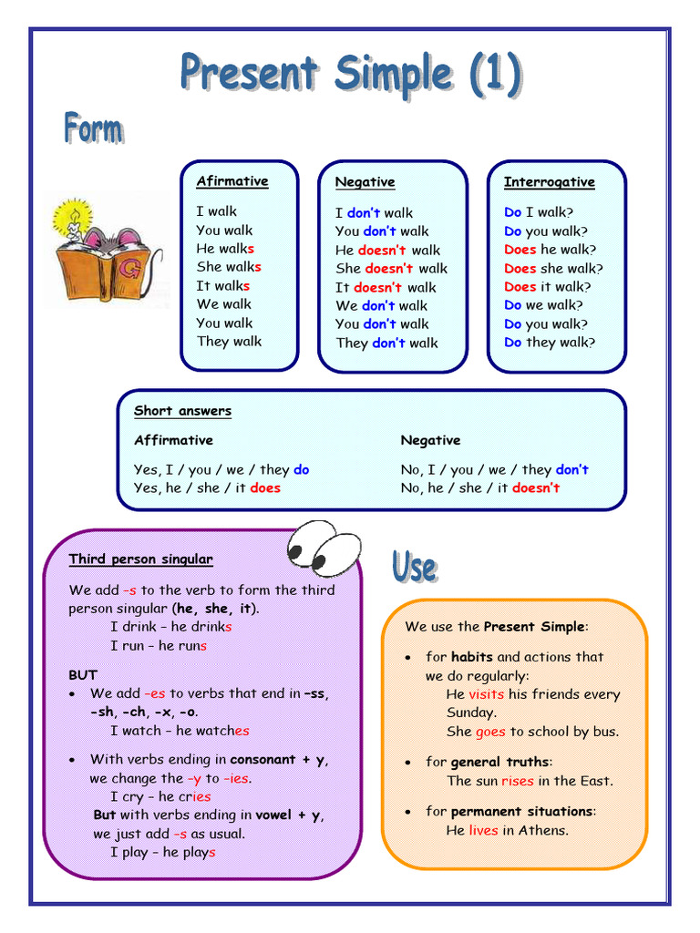 PRESENT SIMPLE Worksheet | PDF | Language Families | Grammar