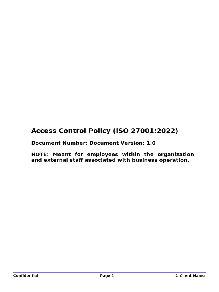 Sample - Access Control Policy v1.0 | PDF | Access Control | User ...