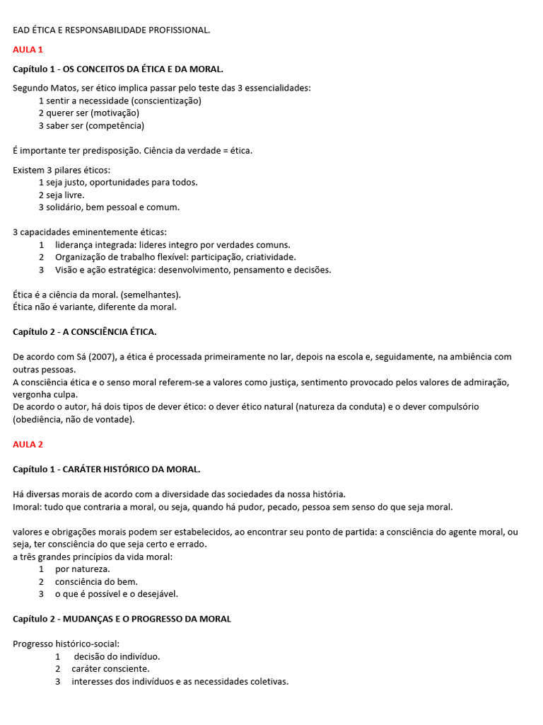 Resumo Prova Intermediaria | PDF | Moralidade | Psicologia