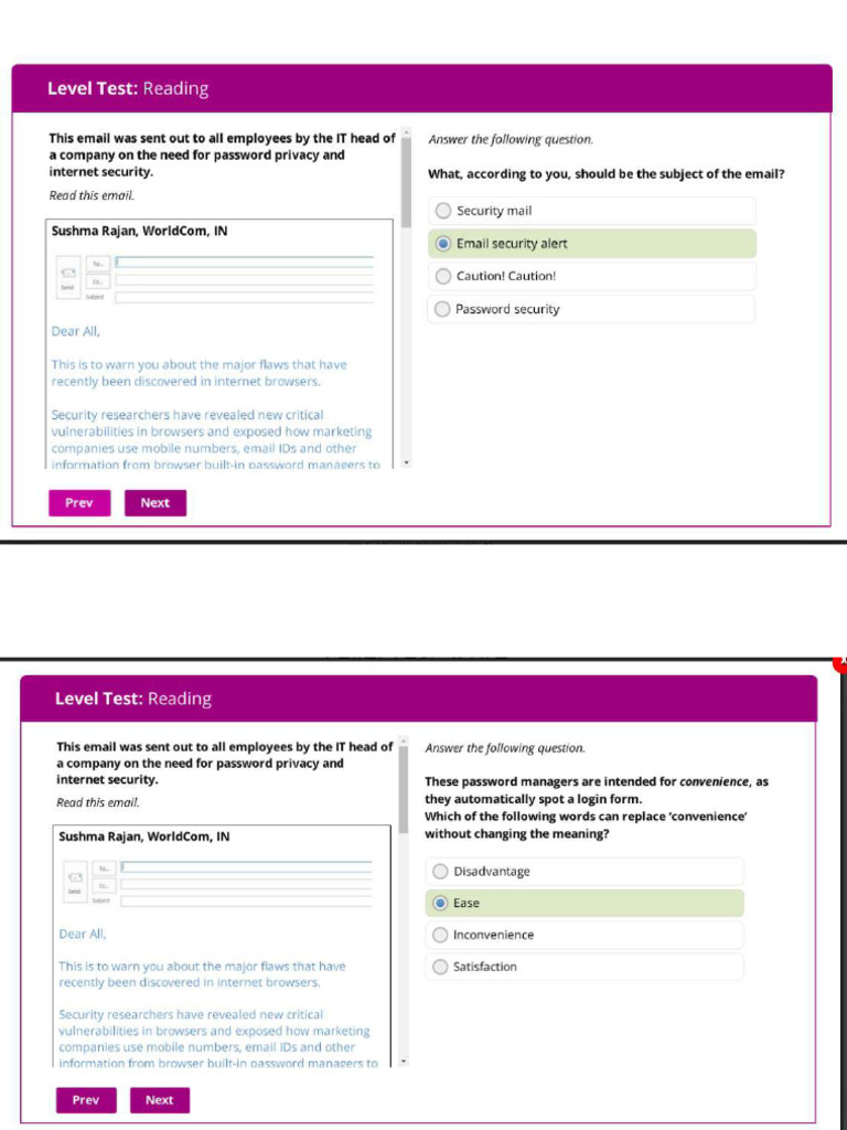 Level 8 Answer Key Mepro | PDF