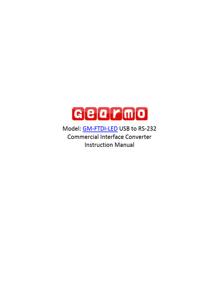 Gearmo GM-FTDI2-LED User Manual | PDF | Usb | Computer Networking