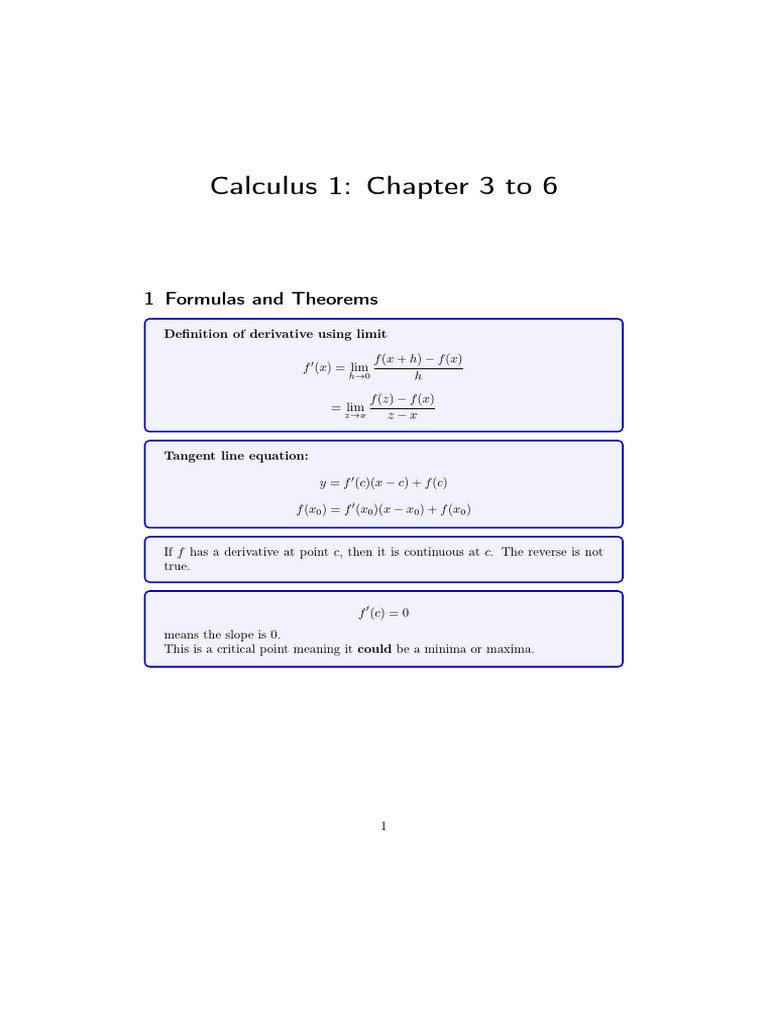 Calculus 1 Chapter 3 To 6 | PDF | Mathematical Physics | Analysis