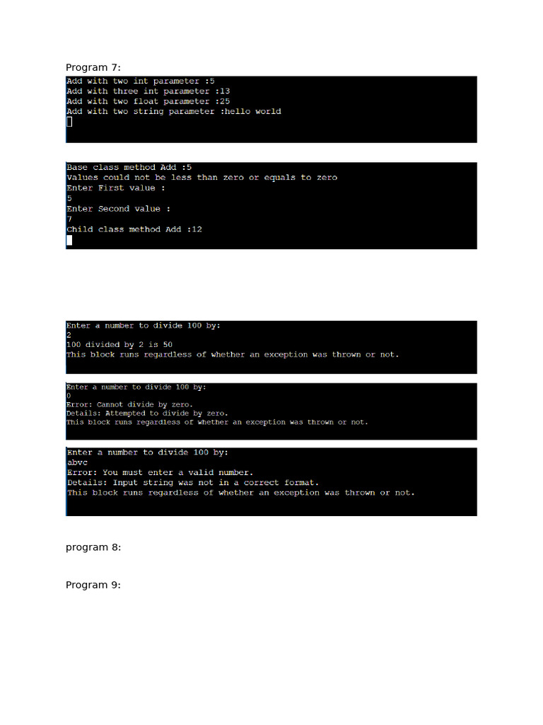 Dotnet Practical Output 7 8 9 | PDF | Business | Computers