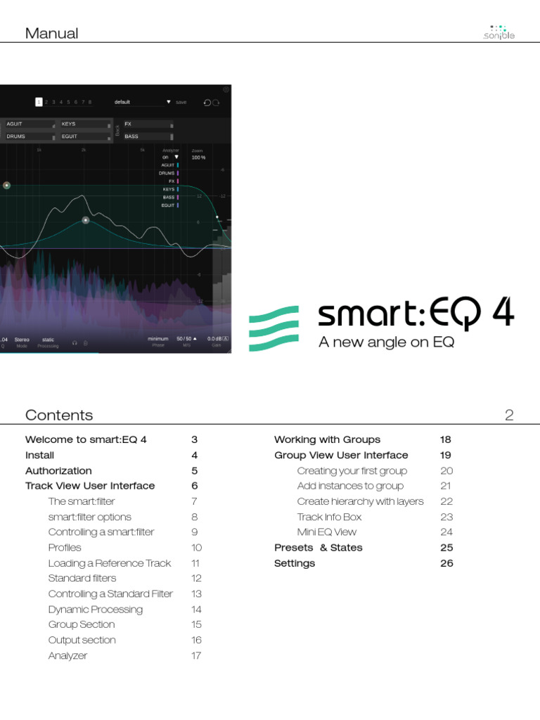 Manual smartEQ4 | PDF | Equalization (Audio) | Filter (Signal Processing)