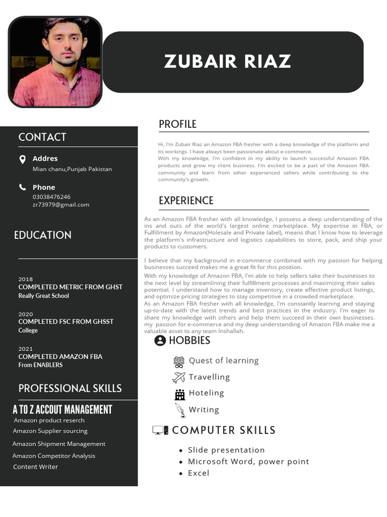 Muhammad Zubair Riaz (CV) | PDF | E Commerce | Business Economics