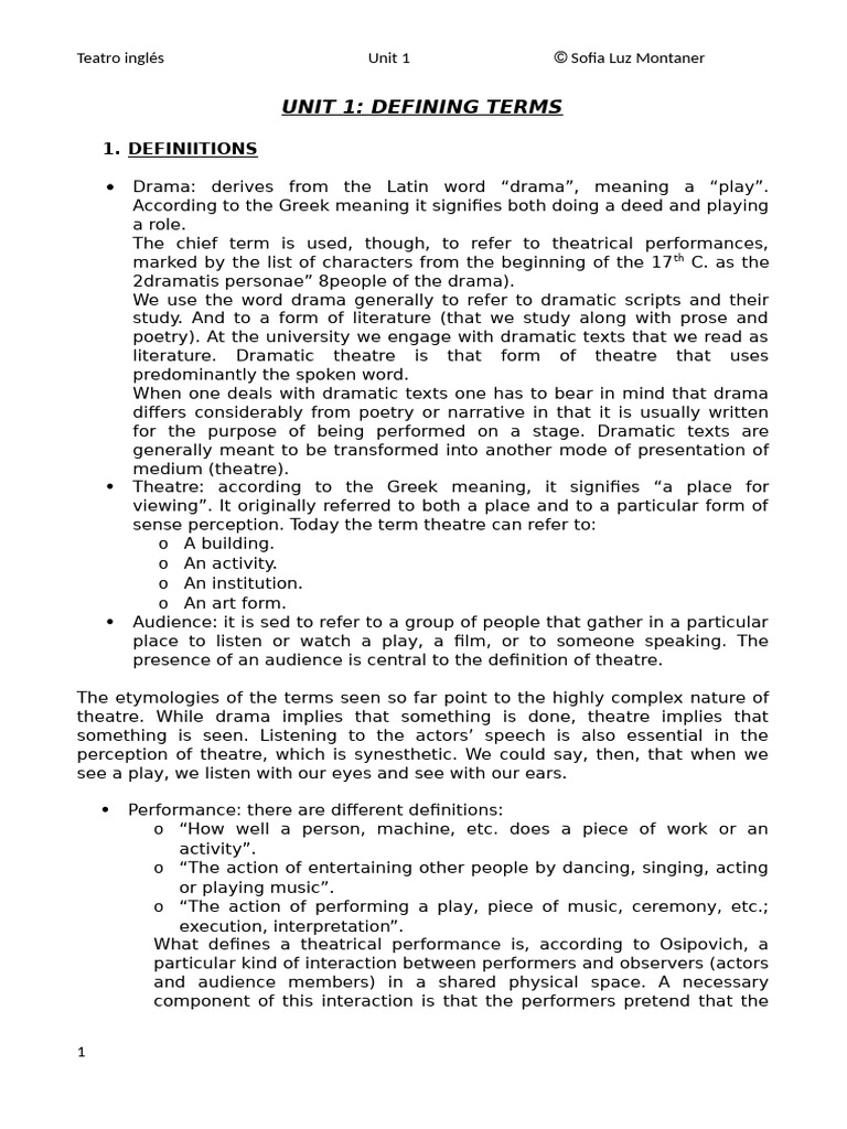 Unit 1 | PDF | Tragedy | Pygmalion (Play)