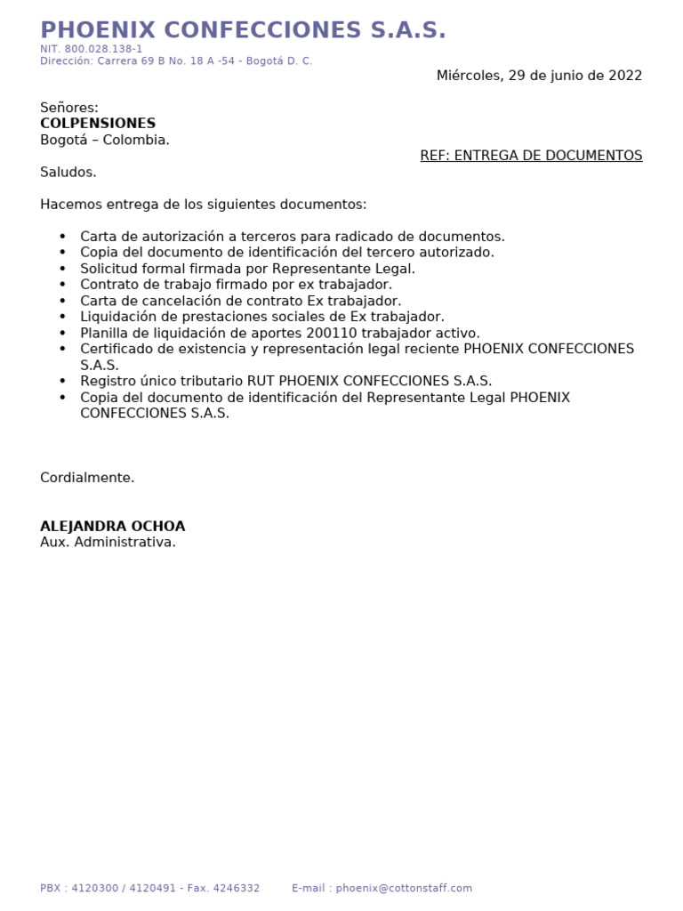 Formato Envio Documentos | PDF