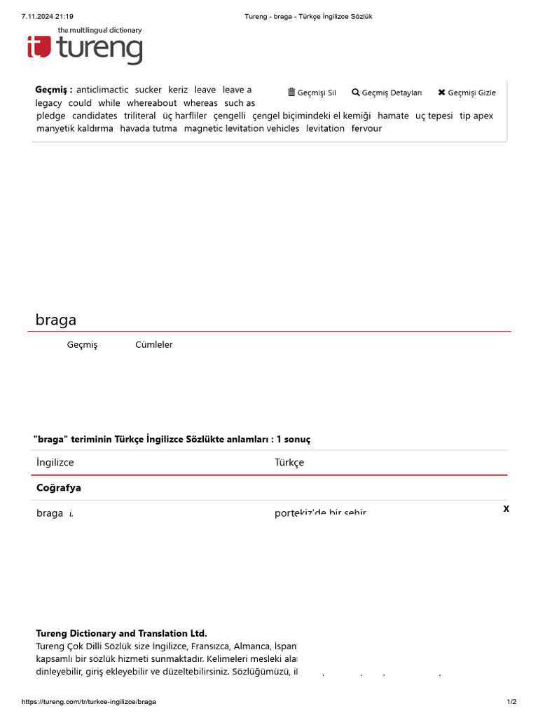 Tureng - Braga - Türkçe İngilizce Sözlük | PDF