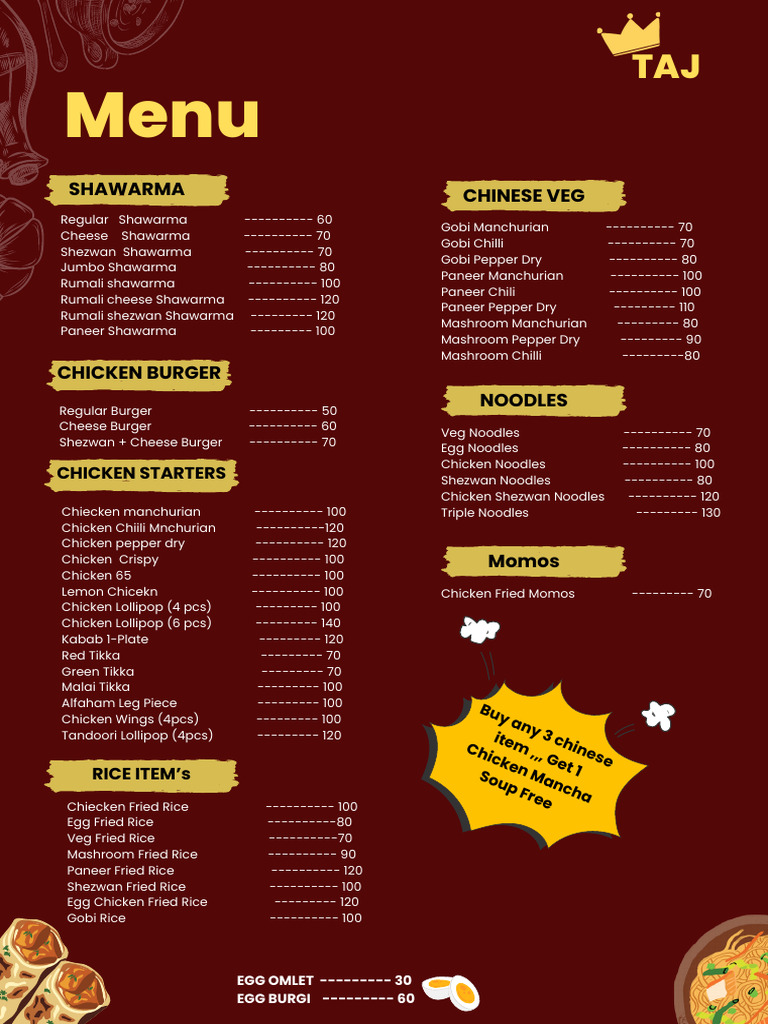 Maroon Restaurant Menu Overview | PDF | Chili Pepper | Hamburgers